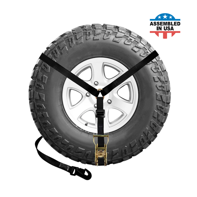 1" 3-Point Spare Tire Ratchet Y Straps | Mega Cargo Control