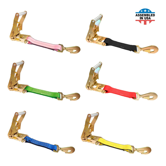USA 2" Tie Down Ratchet Replacement Short Fixed End Strap w/ Twist Sna ...