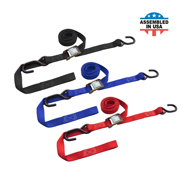 1" X 6' Cam Buckle Strap With 2 Fully Coated S Hooks With Loop End ...